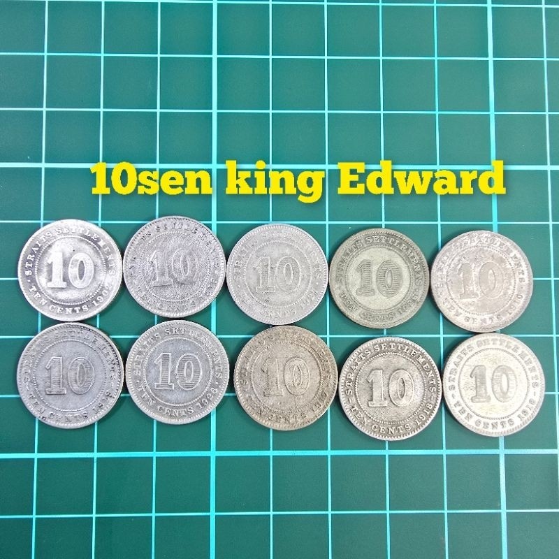 (B7) duit syiling 10 sen king edward duit syiling lama duit lama barang ...