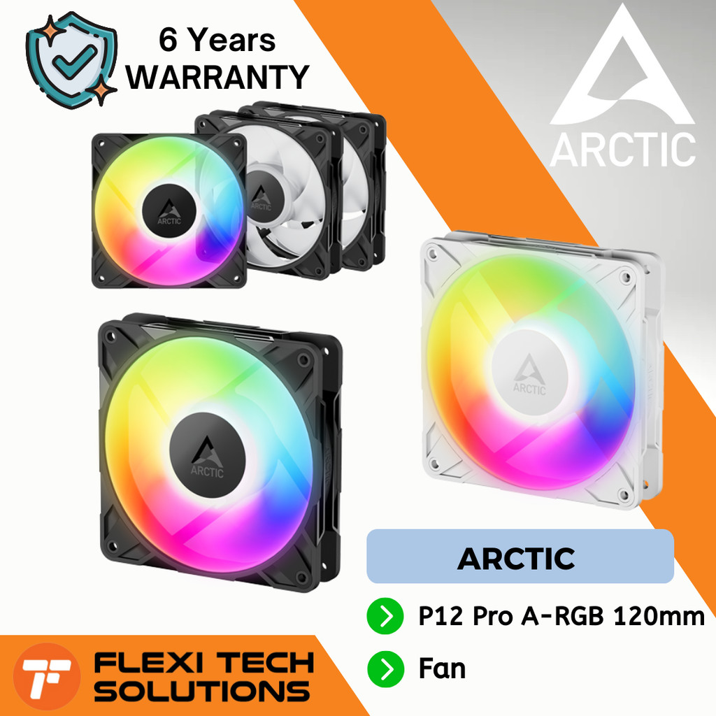 Flexi Tech Arctic P12 Pro A-RGB 120mm A-RGB PWM Fan with Cable Splitter ...