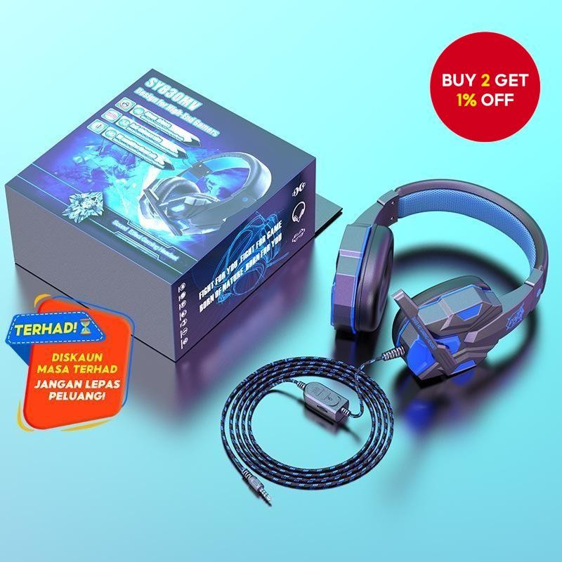 Wired Gaming Headset LED USB 7.1 Microphone Anti Violence Braided Wire ...