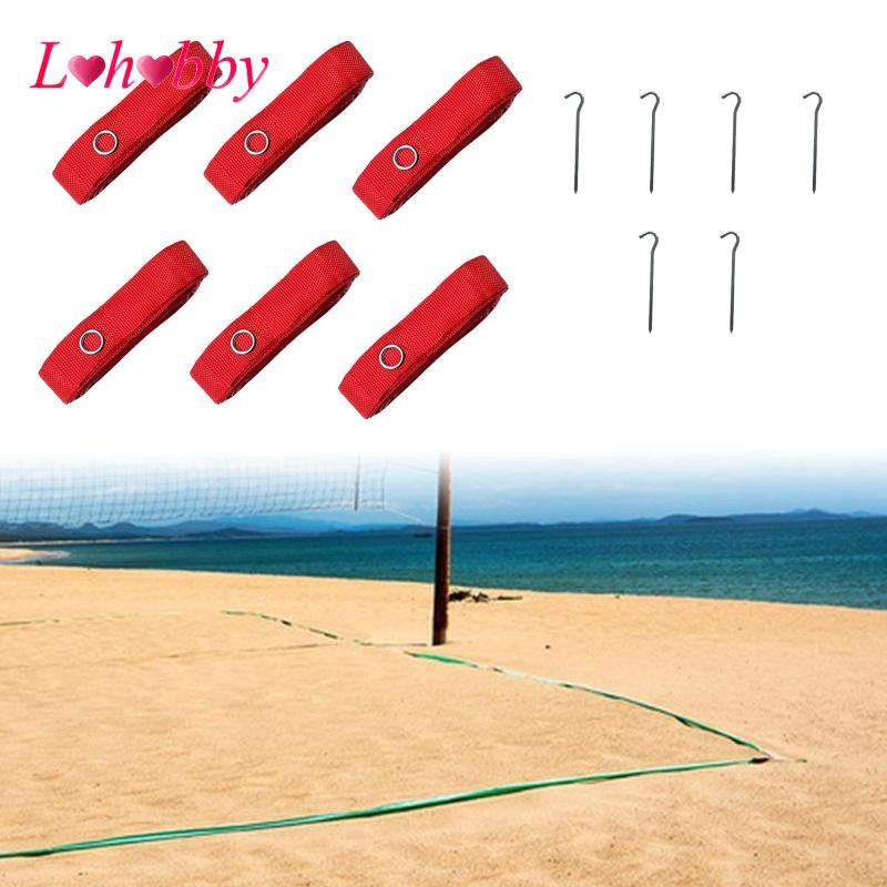 [Lohobby] 6pcs Beach Volleyball Lines Line Markers Red 800cm Long ...