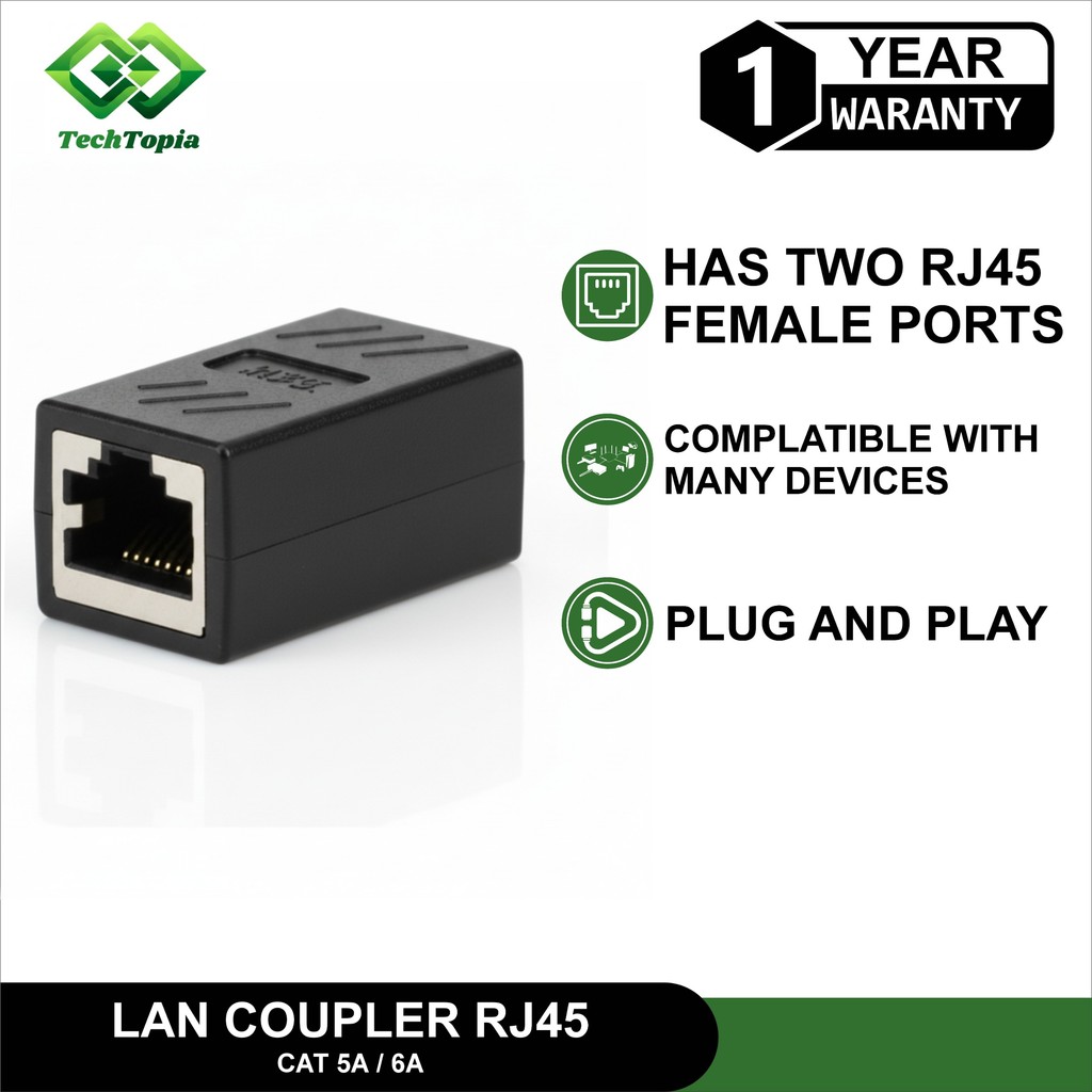 RJ45 Female to Female LAN Cable Connector – Ethernet Coupler Adapter ...