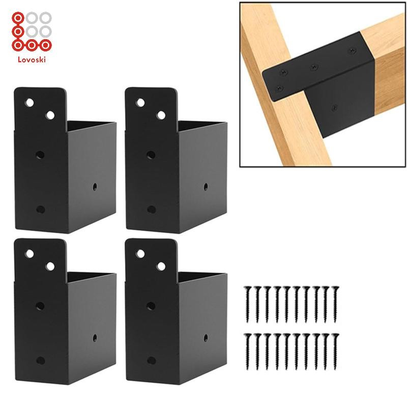 [Lovoski] 4 Pieces Pergola Brackets, Patio Railing Brackets with Screws ...