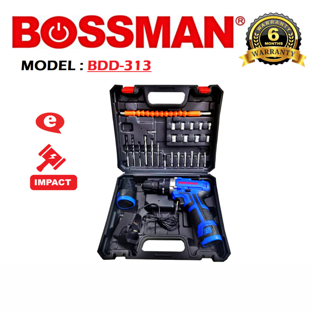 BOSSMAN 12V Cordless Hammer Drill Combo Set BDD313 | Shopee Malaysia