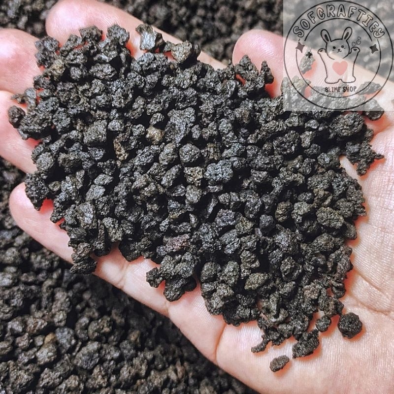 OBSIDIAN BLACK VOLCANIC LAVA ROCK FOR ASMR SLIME 200G - SLIME SHOP ...