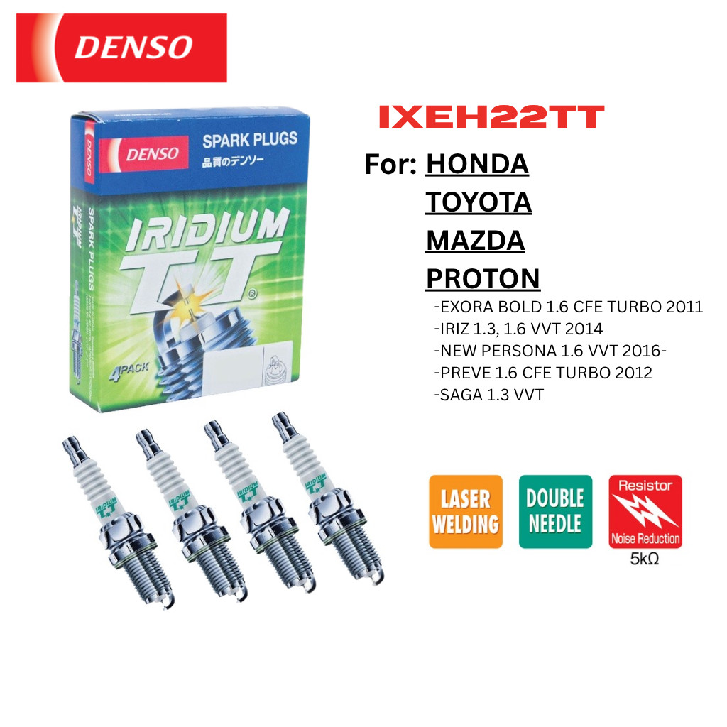 DENSO Iridium TT IXEH22TT Spark Plug for Honda, Toyota, Mazda and ...