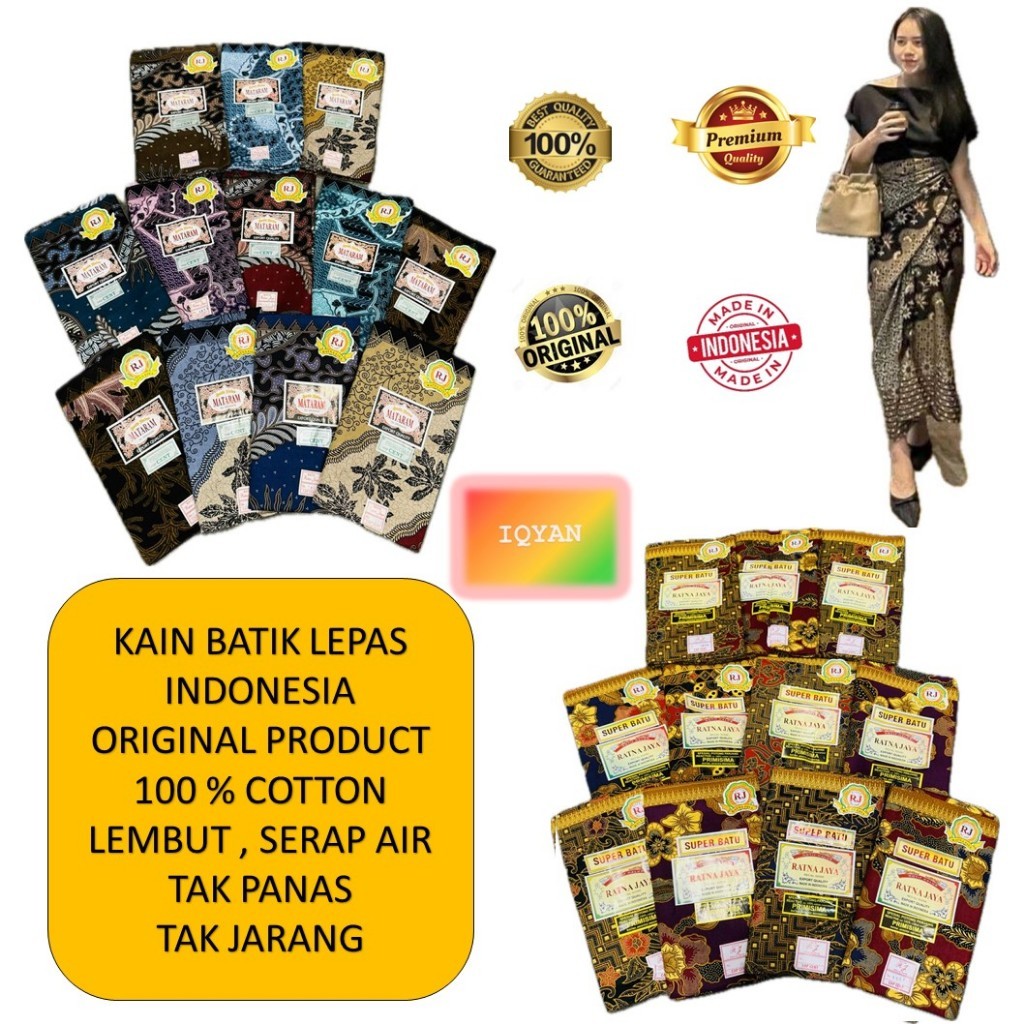 Kain Batik Lepas Indonesia Halus Mataram Super Batu Ratna Jaya Asli 100 ...