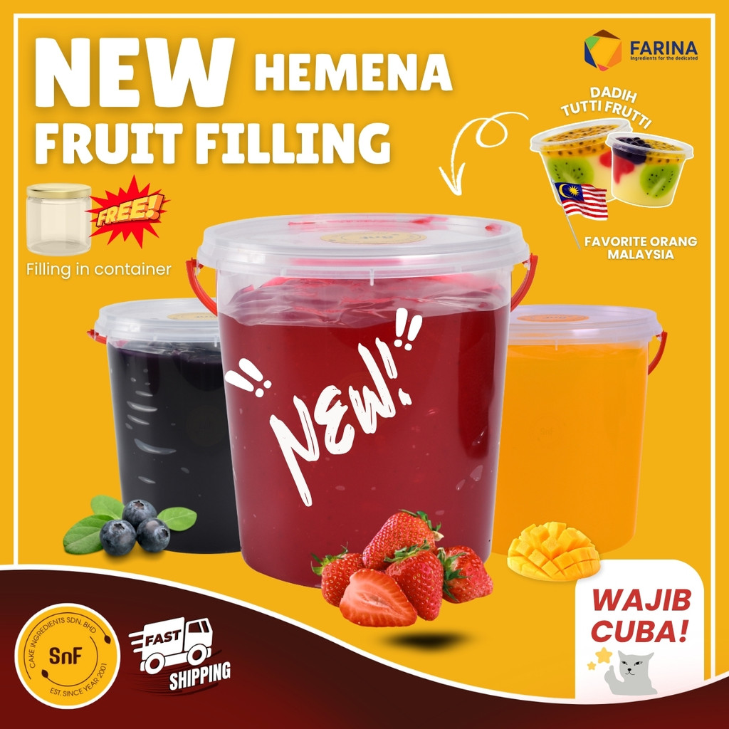 Hemena Fruit Filling Blueberry Mango Strawberry Filling Aiskrim Topping ...