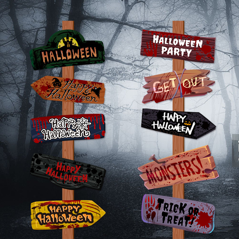 Halloween Decorations Outdoor Yard Sign - 10pcs Directional Signs Scary ...