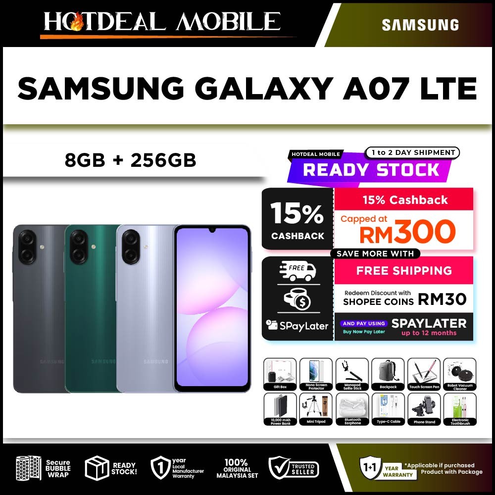 SAMSUNG Galaxy A07 LTE [8GB RAM 256GB ROM] - Original SAMSUNG Malaysia ...
