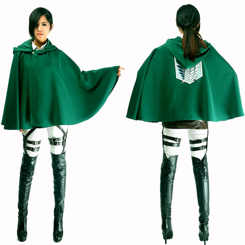 Attack on Titan cos Cloak Cloak Captain Mikasa Allen Survey Corps Wings ...