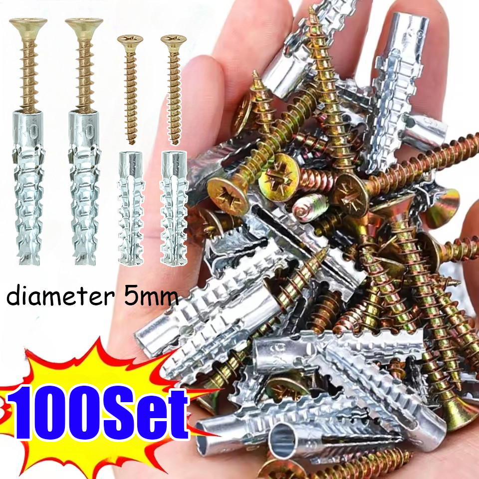 AIMEIA6 50/100 Sets Heavy Duty Steel Expansion Tube Pipe - Self Tapping ...