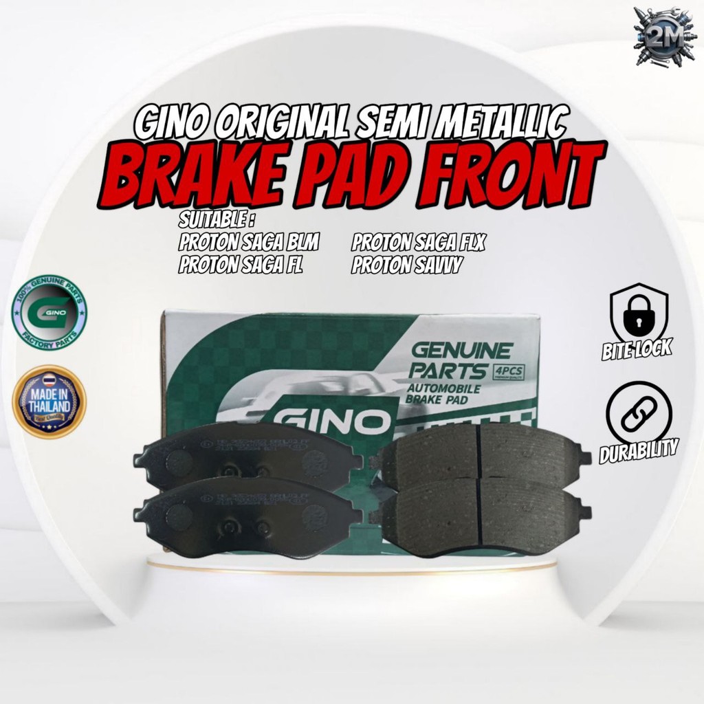 GINO BRAKE PAD FRONT FOR PROTON SAGA BLM / PROTON SAGA FL / PROTON SAGA ...