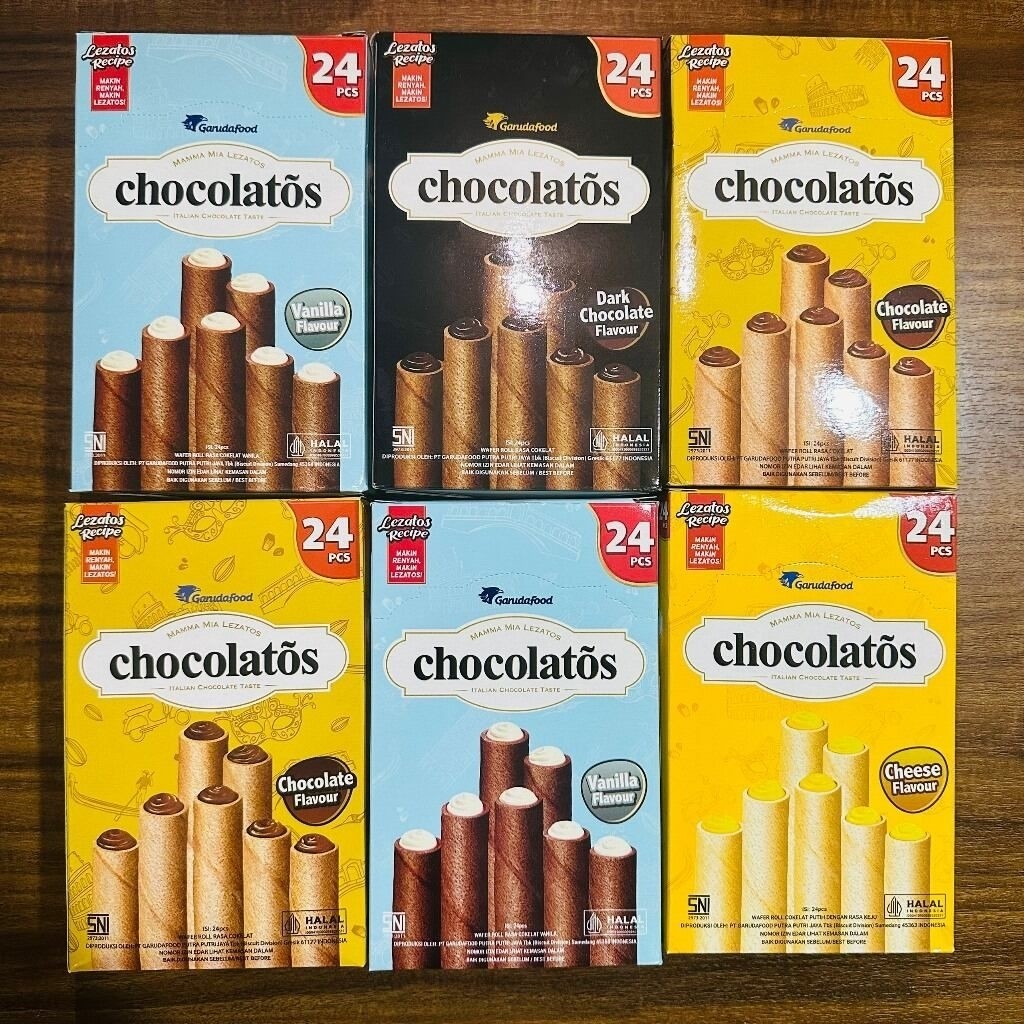 Chocolatos Long Stick Wafer Roll /Harga untuk Satu Box isi 24pcs ...
