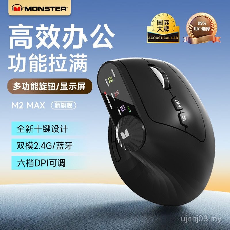 Monster M2MAX Wireless Bluetooth Ergonomik Menegak Tetikus Notebook ...