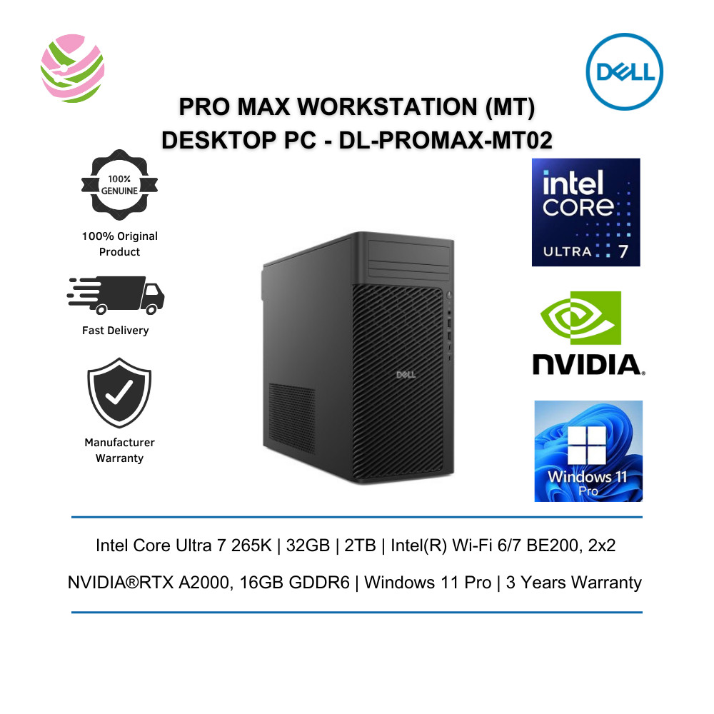 Dell Pro Max Tower Workstation (MT) Desktop PC (FCT2250,U7265K, 32GB ...