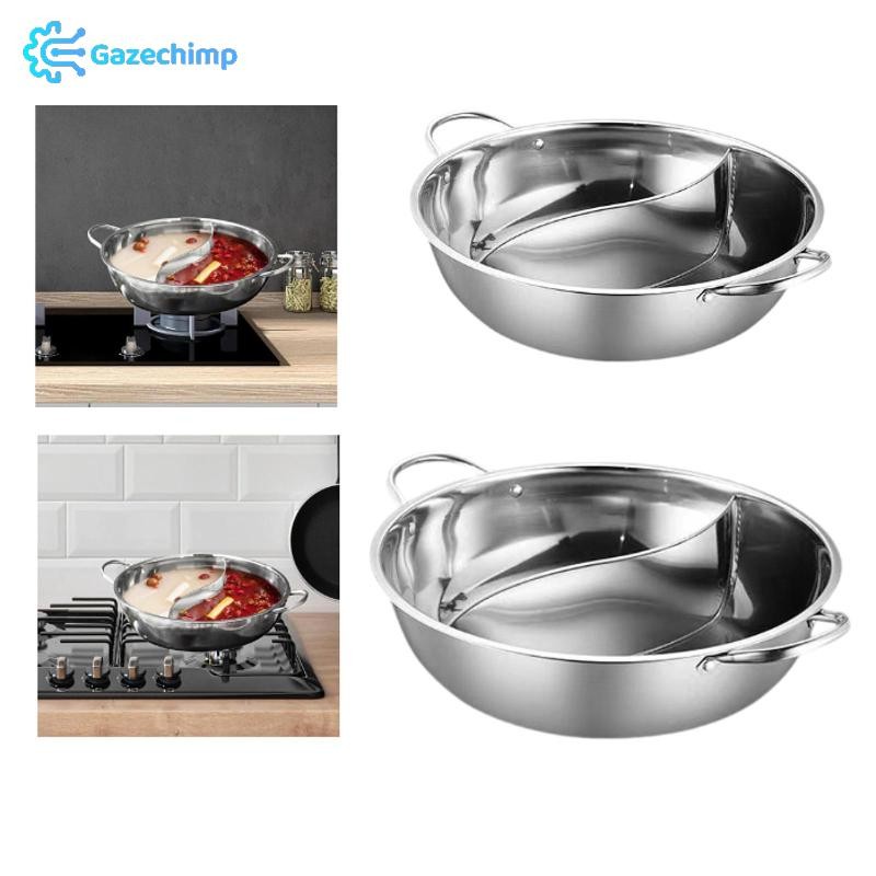 Gazechimp Shabu Shabu Cooking Pot Stainless Steel with Divider for Hot ...