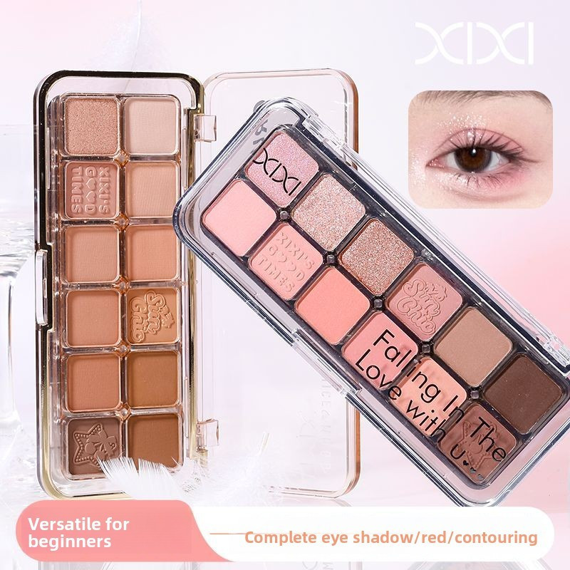 Xixi 12 Color Eyeshadow Palette Long Lasting Matte Shimmer Glitter High ...
