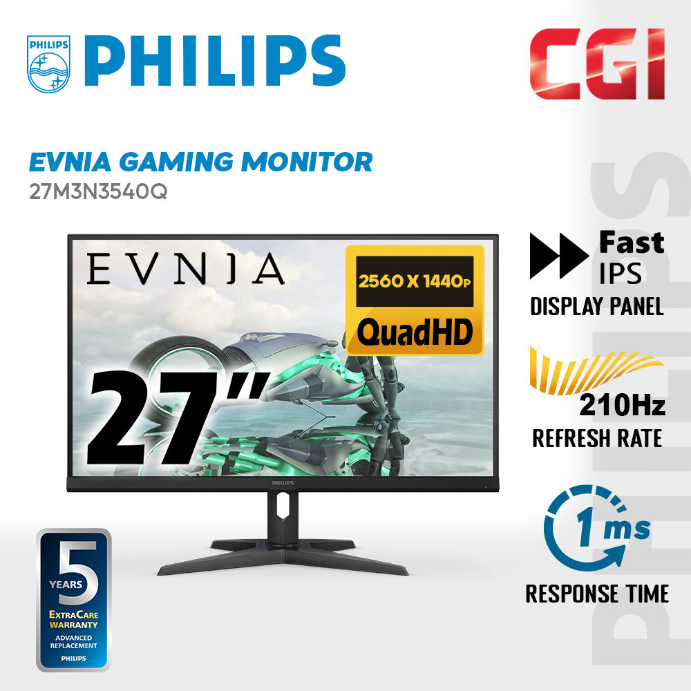 Philips 27" 27M3N3540Q Fast IPS QHD HDR10 Adaptive Sync 210Hz 1ms Gaming Monitor | Shopee Malaysia