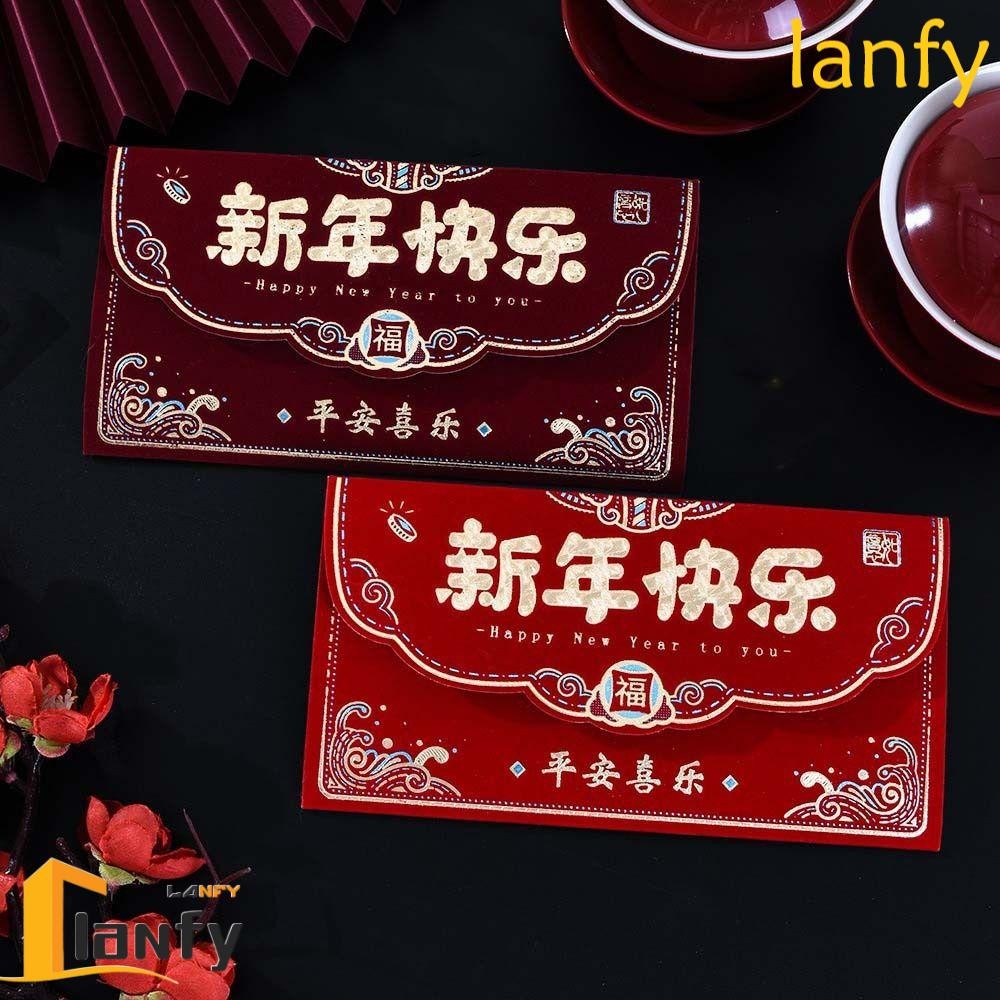 LANFY Lucky Money Envelopes, Flocking Hot Gold 2026 Horse Year Red ...