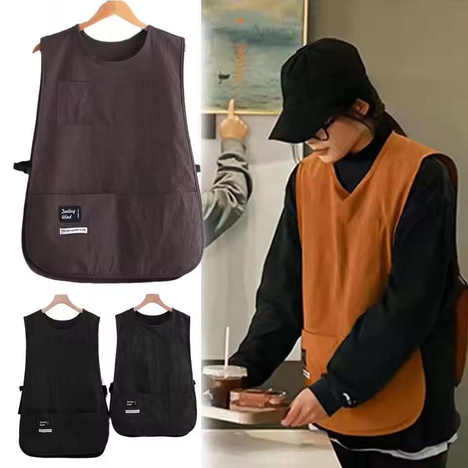 Waterproof Apron Vest Kitchen Apron Cooking Apron Barista Apron Work ...