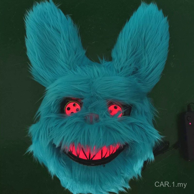 Halloween Party Hat Show Mask Bloody Rabbit Mask Glowing Full Face ...