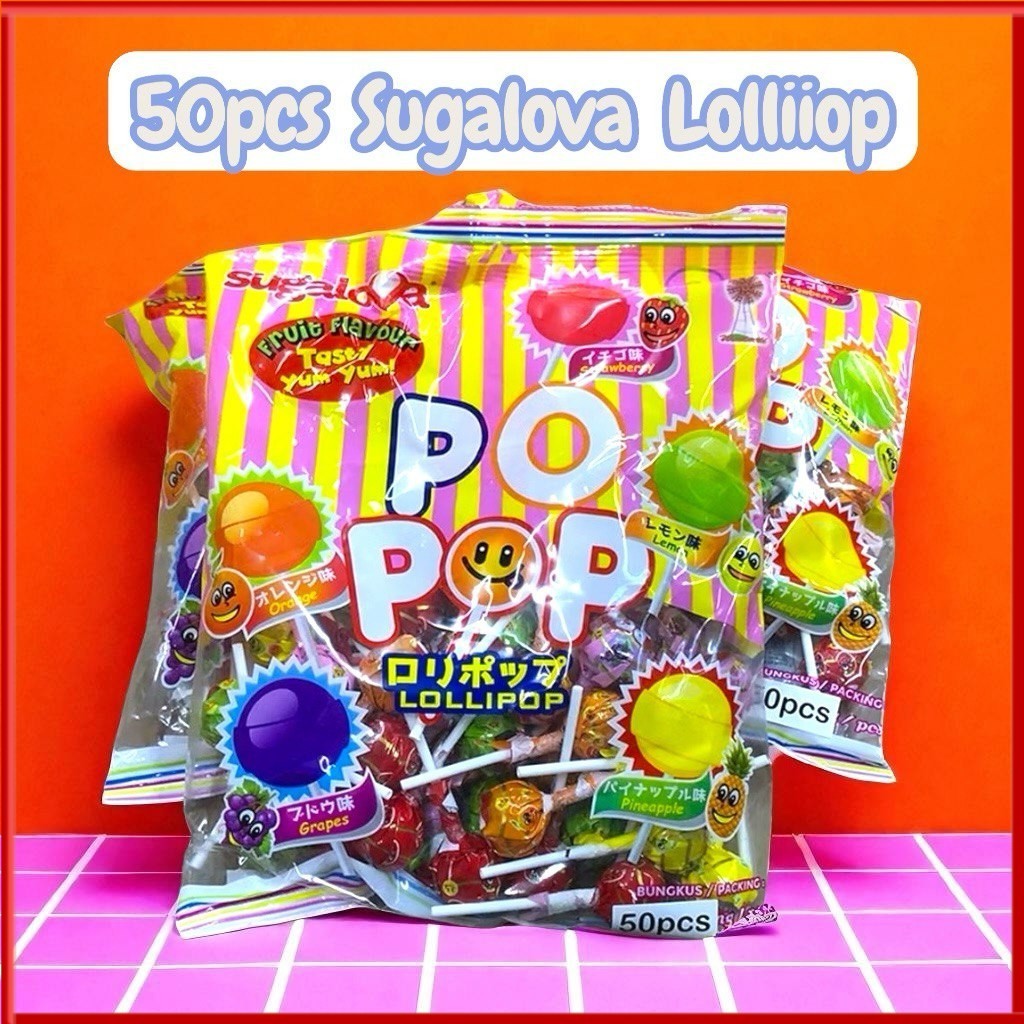 50pcs SUGALAVA PO POP LOLLIPOP mixed fruit TASTY YUM YUM CHILDHOOD HALAL (TTF) | Shopee Malaysia