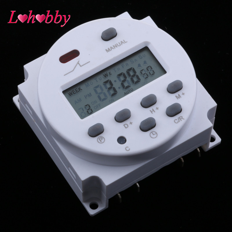 [Lohobby] White LCD Digital Control Power Programmable Timer DC 12V 16A ...