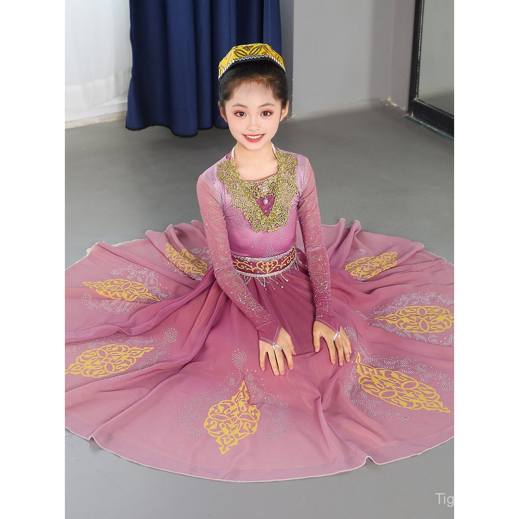 Xinjiang Dance Costume Children Girls Weiwuer Ethnic Costume Guliwei ...