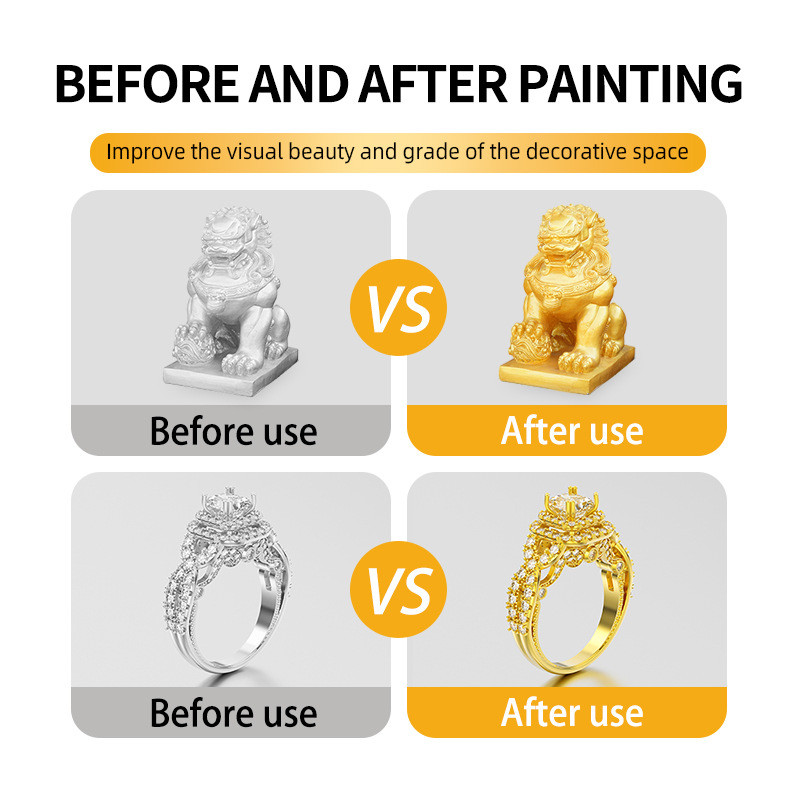 Exterior wall gold paint gold powder shiny art paint gold paint water ...
