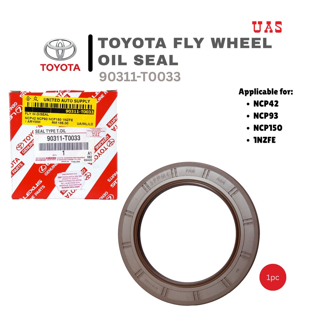 TOYOTA Fly Wheel Oil Seal 90311-T0033 (1pc) Applicable for Toyota Vios ...