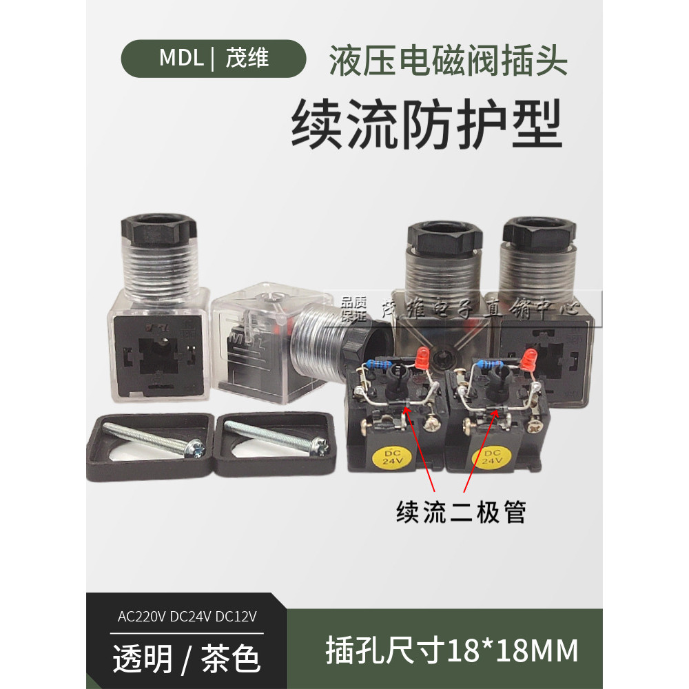 Hydraulic Solenoid Valve Plug Continuous Flow Protection DC24v ...