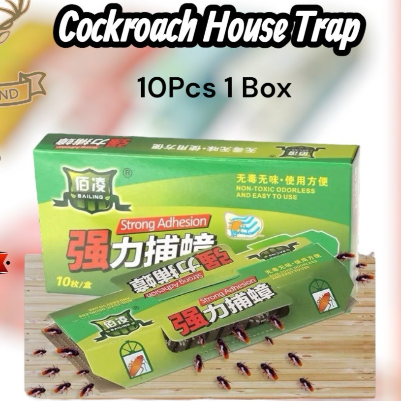 10Pcs Cockroach House Trap Sticky Boards Glue Pest Control Tool Racun ...