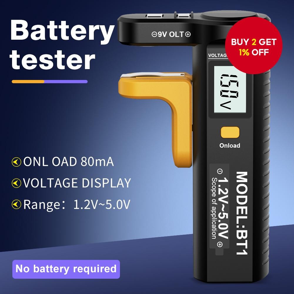 One Piece Battery Power Tester BT-1 Dry AAA AA C D N 9V 1.5V Button ...