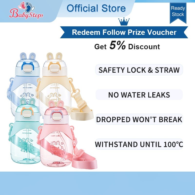 BABY STEPS Botol air dengan botol air jerami hamba air botol anak -anak ...