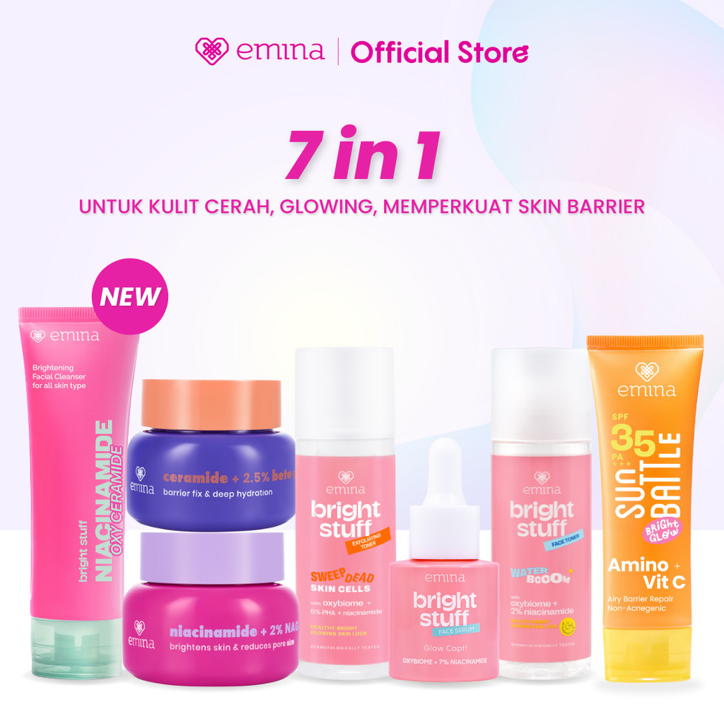 [SPECIAL 9.9] [BRIGHT GLOW SET] Emina Bundle All in 7in1 Face Wash ...