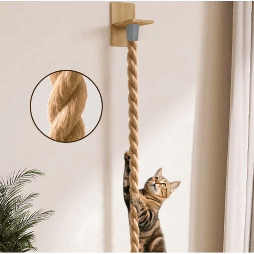 150 CM Wall Rope Tree Wall Mounted Sisal Rope Cat Climbing ShelfDurable ...
