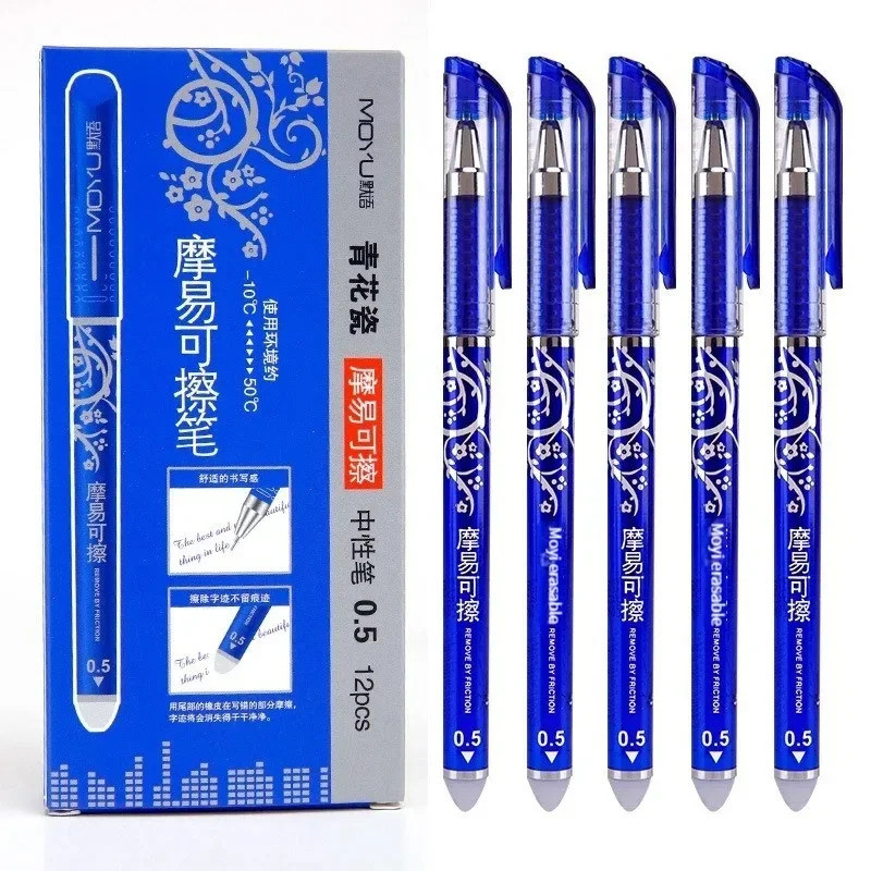 Pen Gel Pen Boleh Padam 0.5mm Set Isi Semula Batang Dakwat Biru/hitam ...