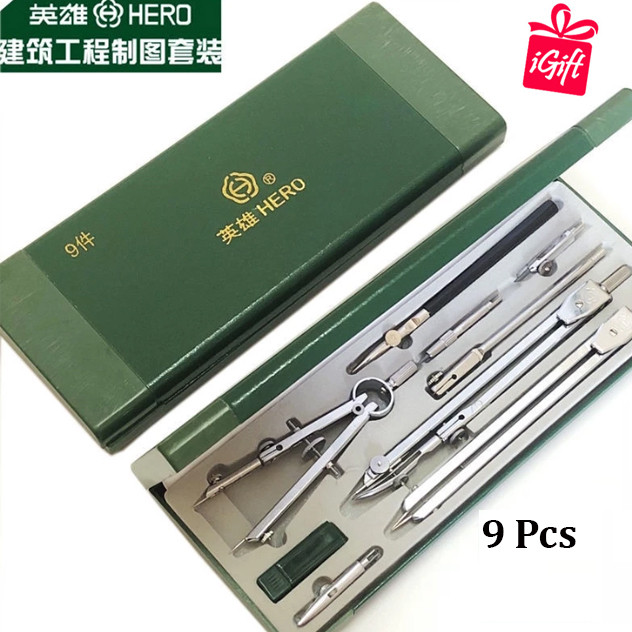 Hero Nine Piece Drawing Instrument Mechanical Building Engineering ...