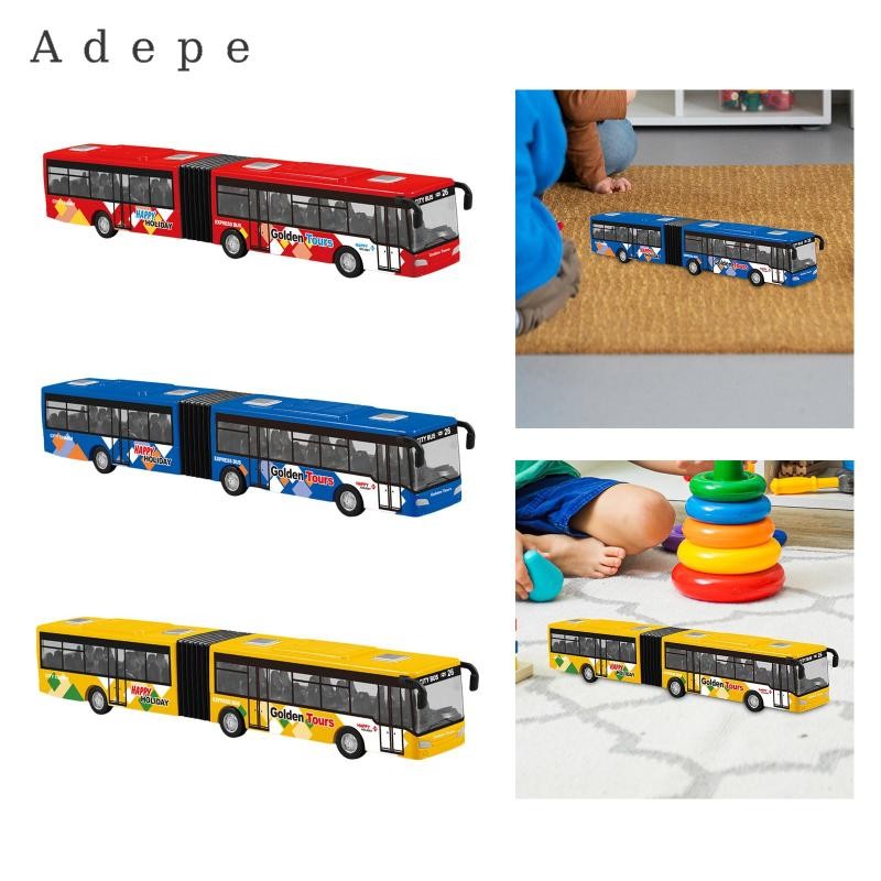 Adepe Pull Back Long Bus Model Two Section Articulated Bus Toy ...
