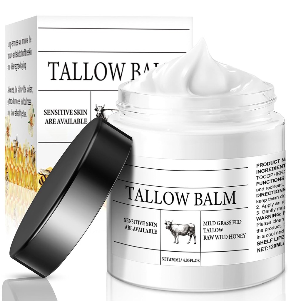 Grass-Fed Beef Tallow for Skin, Whipped Tallow And Honey Balm, Beef ...