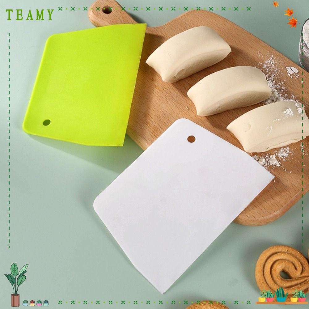TEAMY Practical Pastry Dough Scrapers, Green White Easy to Clean ...