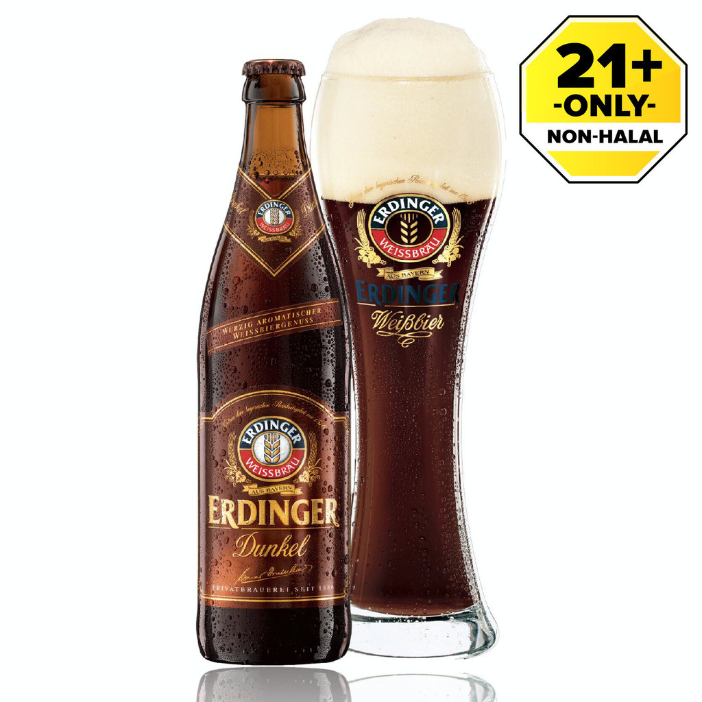 Erdinger Weissbrau Dunkel & Weibbier Beer 500ml (Bottle) | Shopee Malaysia