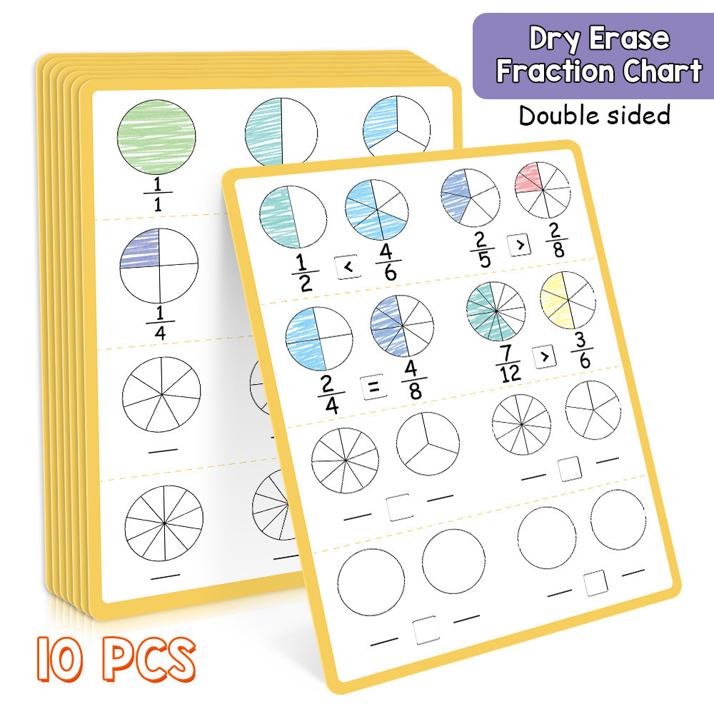 Educational Worksheet Set Math Time Fractions English Learning Pack ...