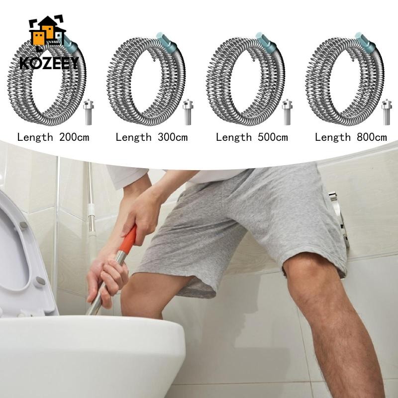 KOZEEY Plumbing Snake Drain Auger Cable Flexible Drain Cleaner Rotary ...