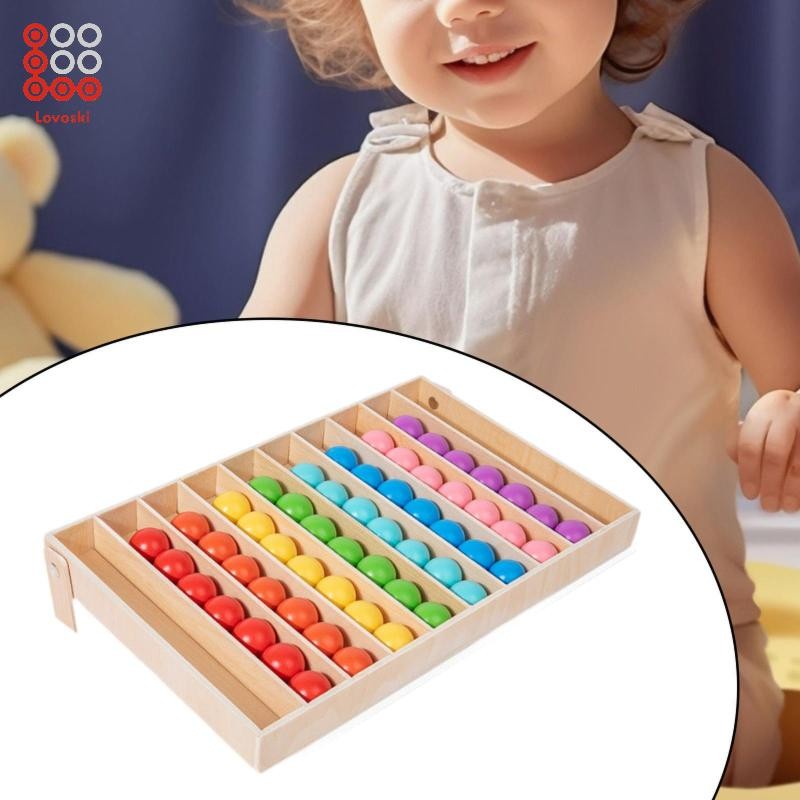 [Lovoski] Ball Sorting Toy Rainbow Balls Sensory Toy for Kindergarten ...