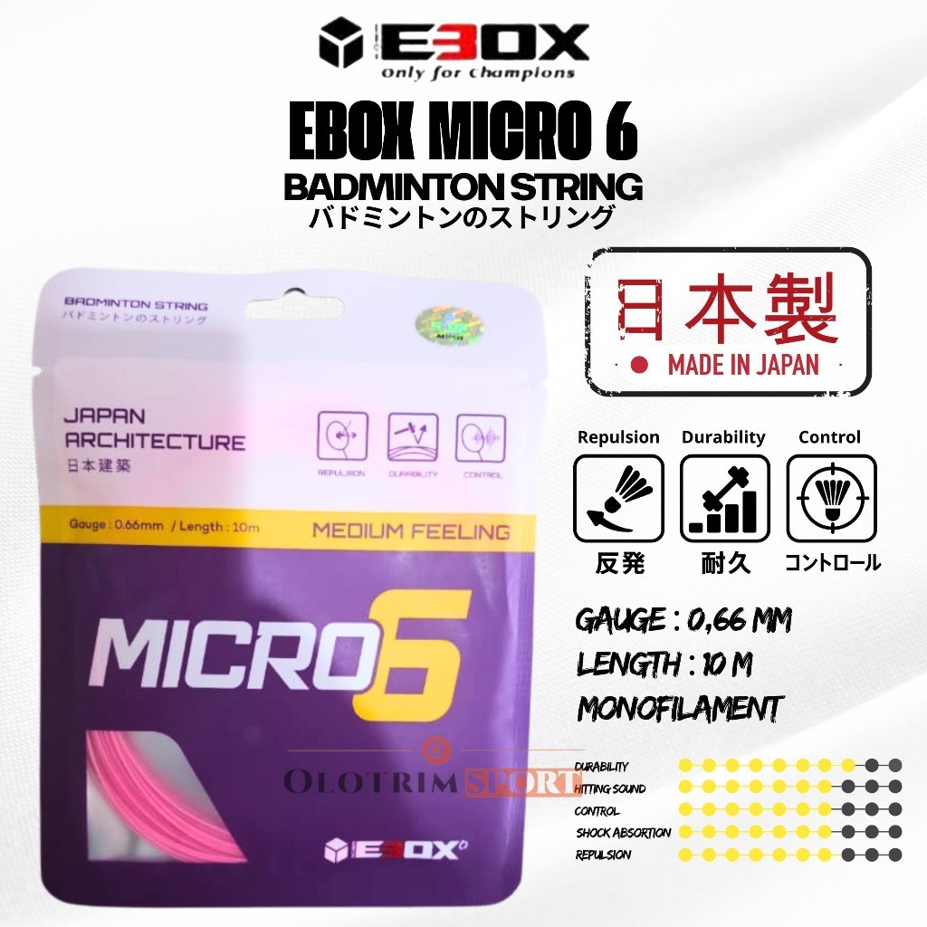 EBOX MICRO 6 JAPAN Badminton Strings 100% ORIGINAL EBOX | Shopee Malaysia