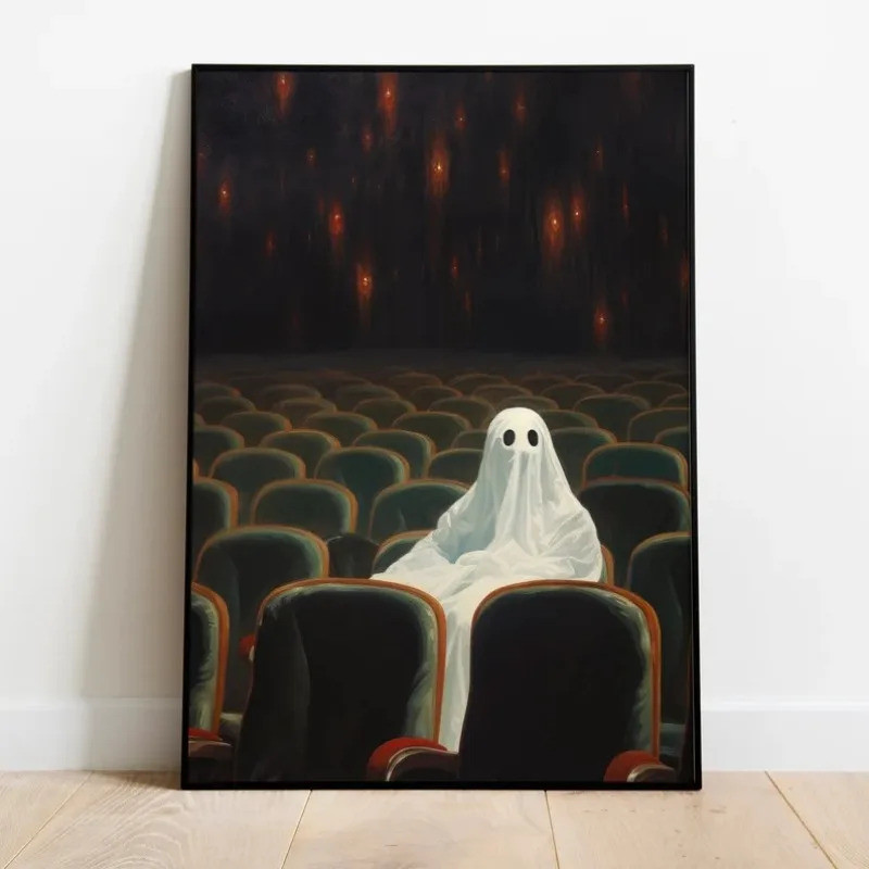 Ghost At The Theatre Art Deco Ghost Candlelight Canvas Poster Unframed ...
