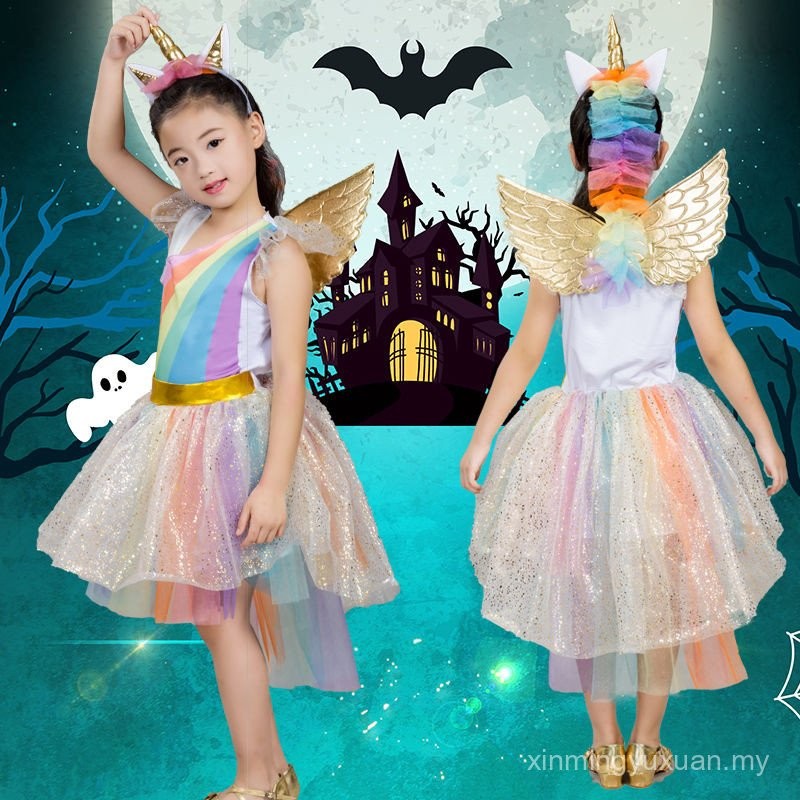 New Sweet Cute Cartoon Girl Middle Big Child Halloween cosplay Fluffy ...