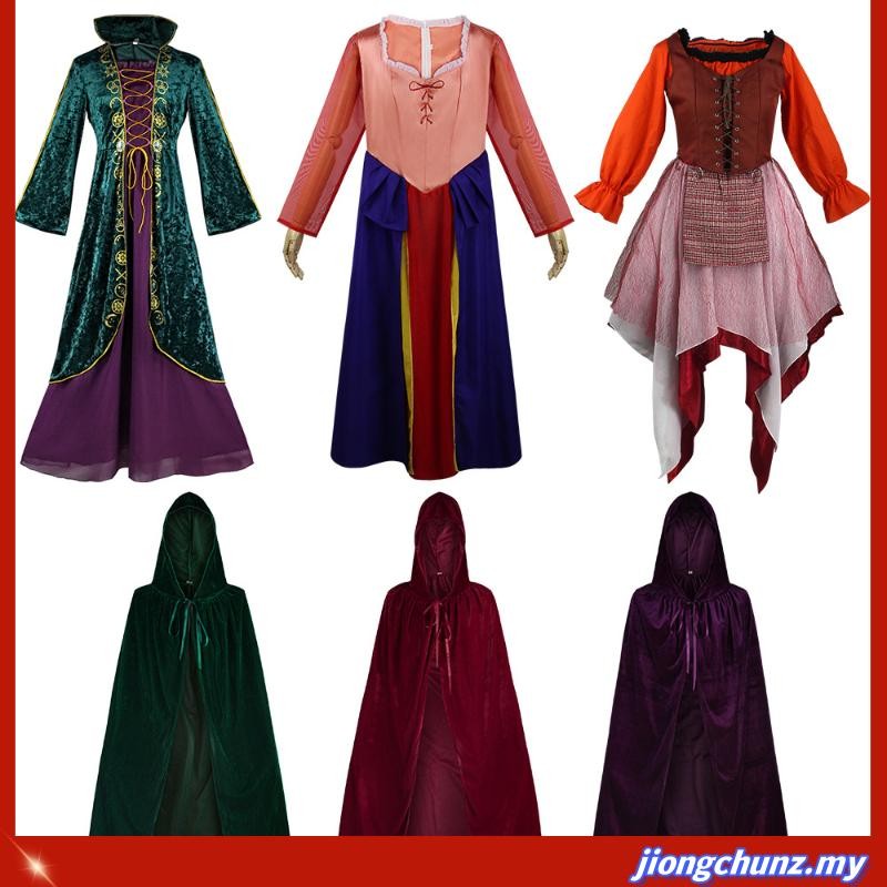 Movie Hocus Pocus 2 Sanderson Sisters Cloak Witch Mary Sarah Winifred ...