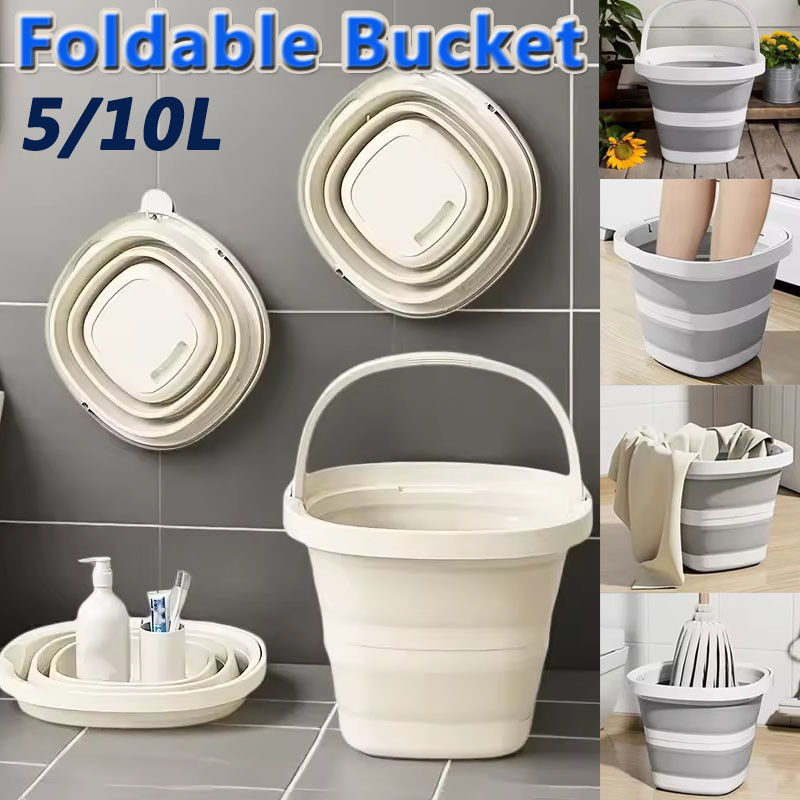 5L/10L Foldable Portable Square Bucket Multipurpose Wash Basin Foot ...
